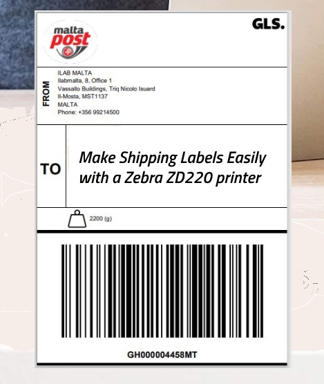ZEBRA ZD220 SHIPPING LABEL PRINTER BUNDLE OFFER- iLabMalta - Software ...