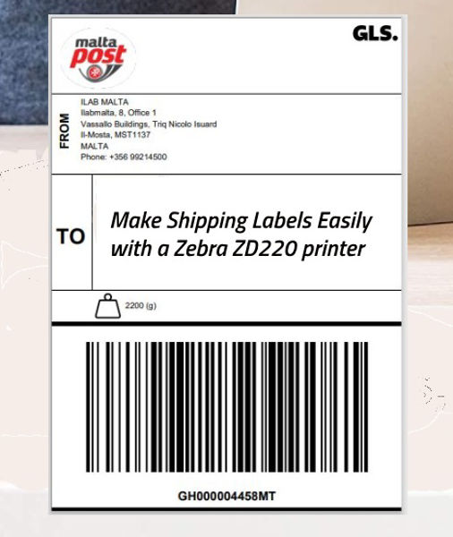 ZEBRA ZD220 SHIPPING LABEL PRINTER BUNDLE OFFER- iLabMalta - Software ...